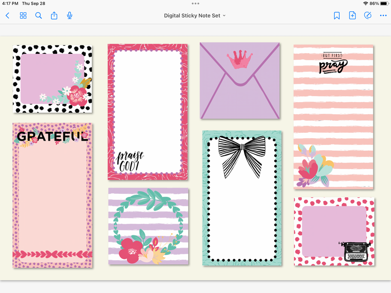 Digital Sticky Note Set - Prayerful Planner