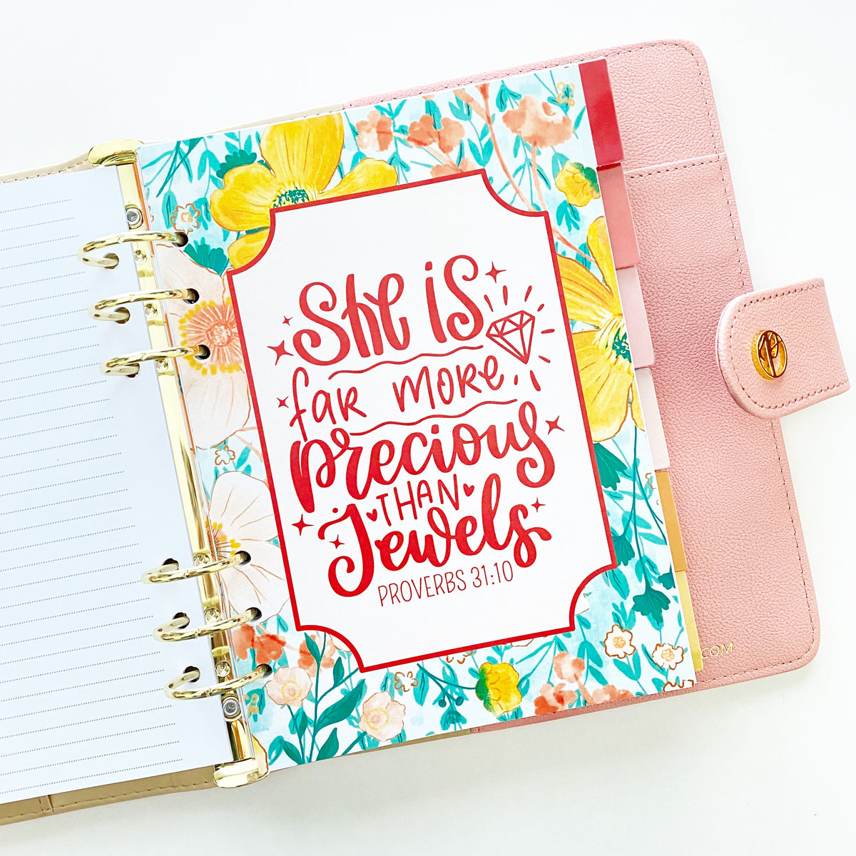 A5 Prayerful Planner Undated Pink Binder